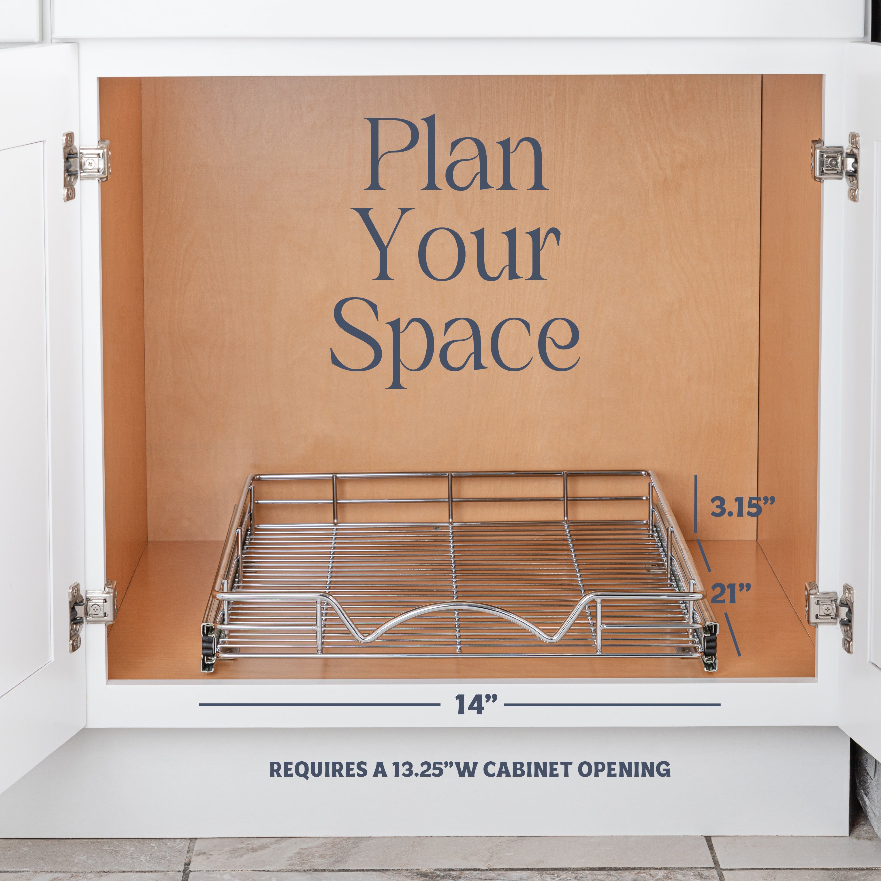 21" Pull Out Cabinet Drawer Organizer, Heavy Duty-with 5 Year Limited ...