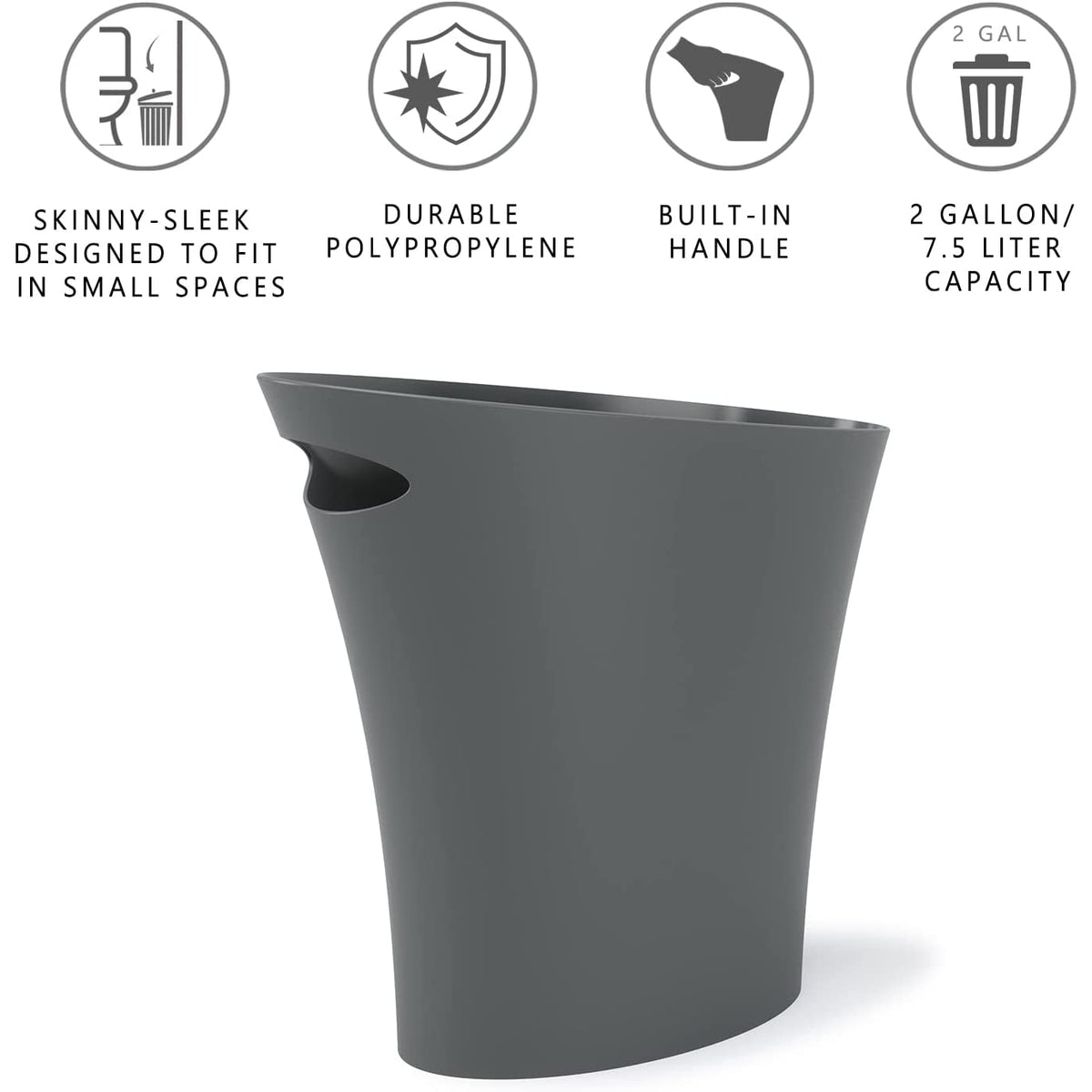 Small Trash Can – Open Top Skinny Garbage Cans for Kitchen, Office, Do ...